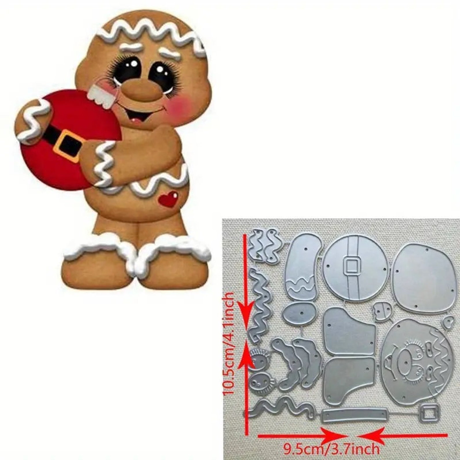Christmas Gingerbread Man Santa Ornament Metal Cutting Die, Christmas ...