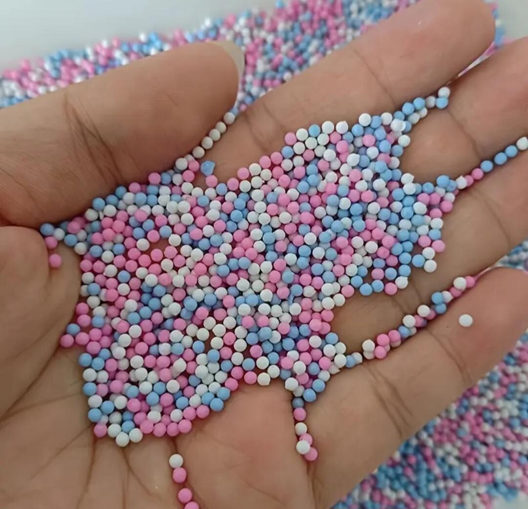 2mm Baby Reveal Pink Blue White Shaker Beads Mix Fake Glass Nonporous ...