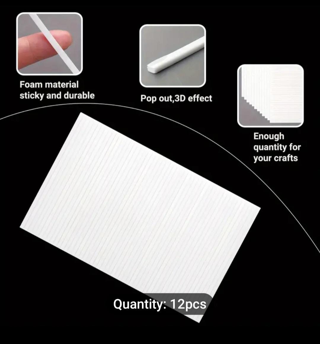 3D Foam Strips 12 Sheets ( 600 Strips ) Crafts, Card Making Shaker ...