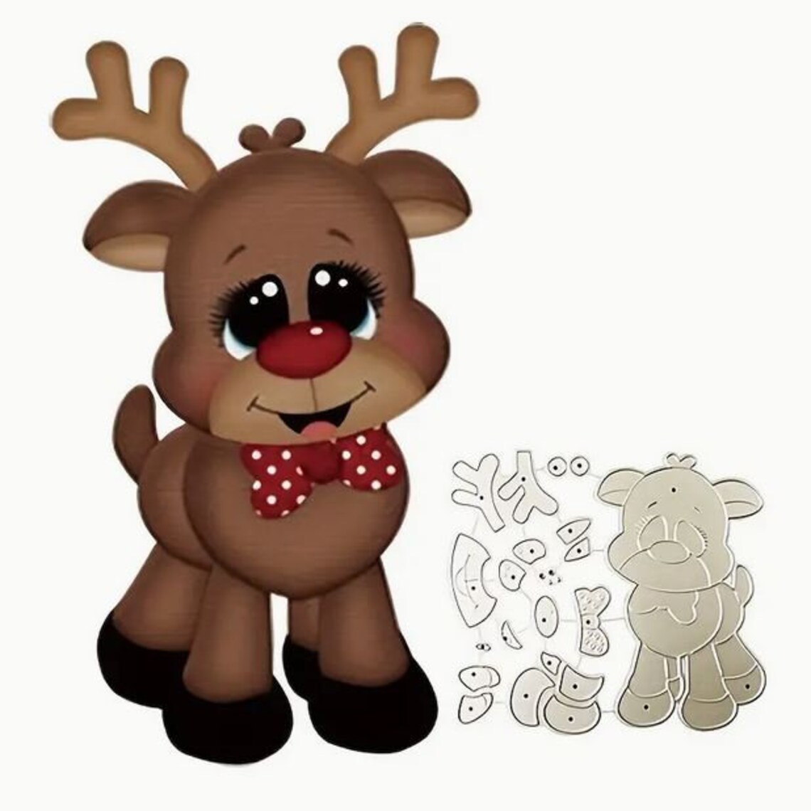 Christmas Cutting Die, Rudolph the Reindeer Metal Dies, Christmas Metal ...