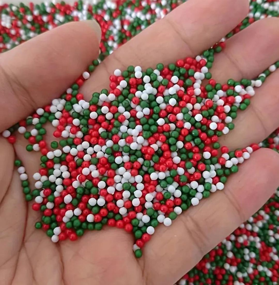 2mm Christmas Mix Shaker Beads Fake Glass Nonporous Beads Non Edible ...