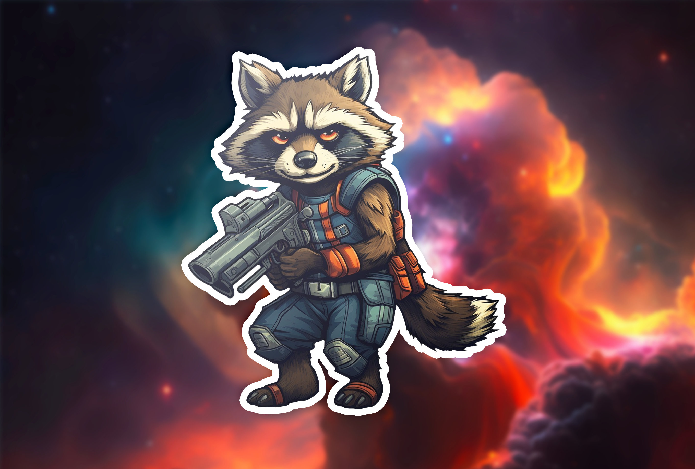 Rocket Raccoon Face Paint