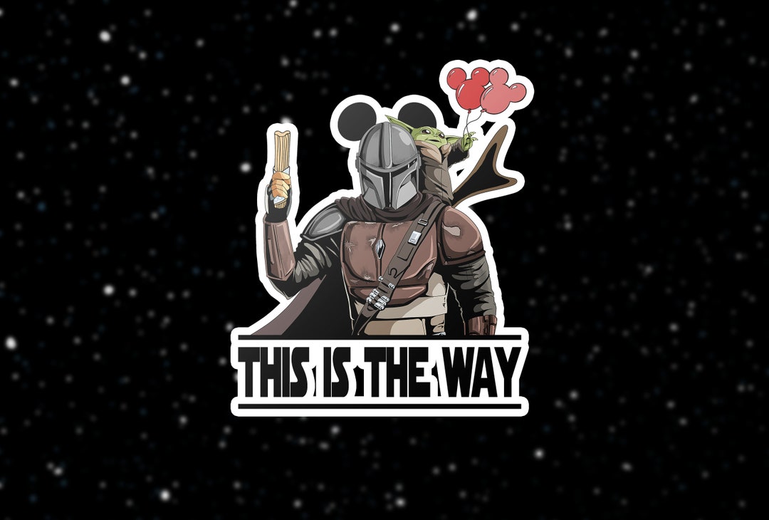 Mando and Grogu Disney Adventure Sticker | Mandalorian Star Wars ...