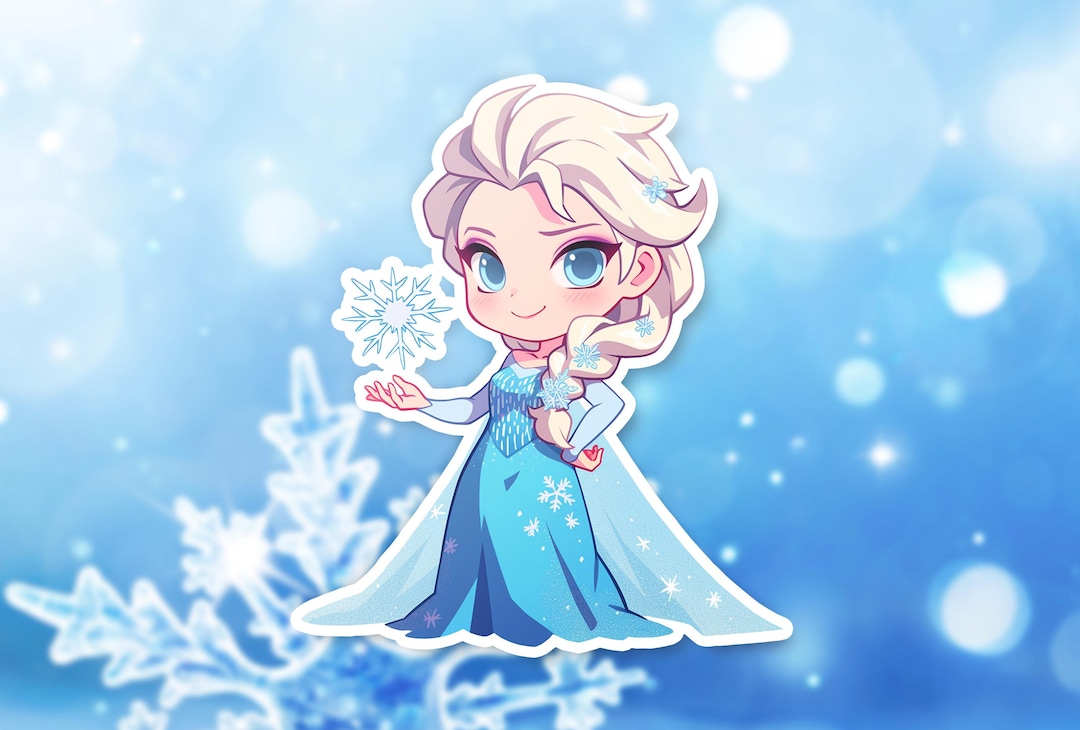 Elsa Frozen Chibi Vinyl Sticker | Disney Scrapbooking | Disney Frozen ...