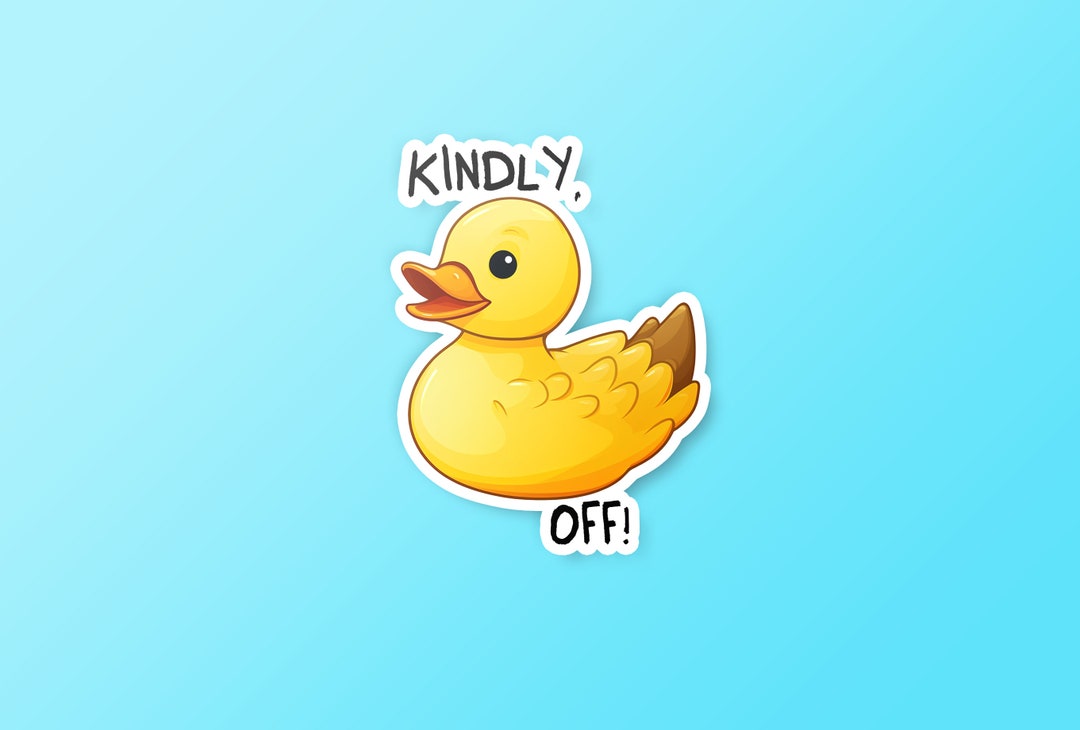 Cute Funny Yellow Duck Sticker | Yellow Duck | Cute Cartoon Animal ...