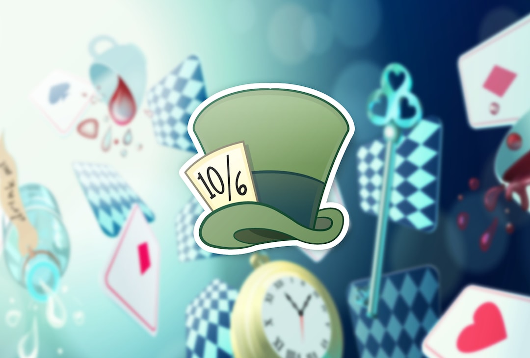 Mad Hatter Hat Sticker: Alice in Wonderland Inspired Vinyl Decal - Etsy