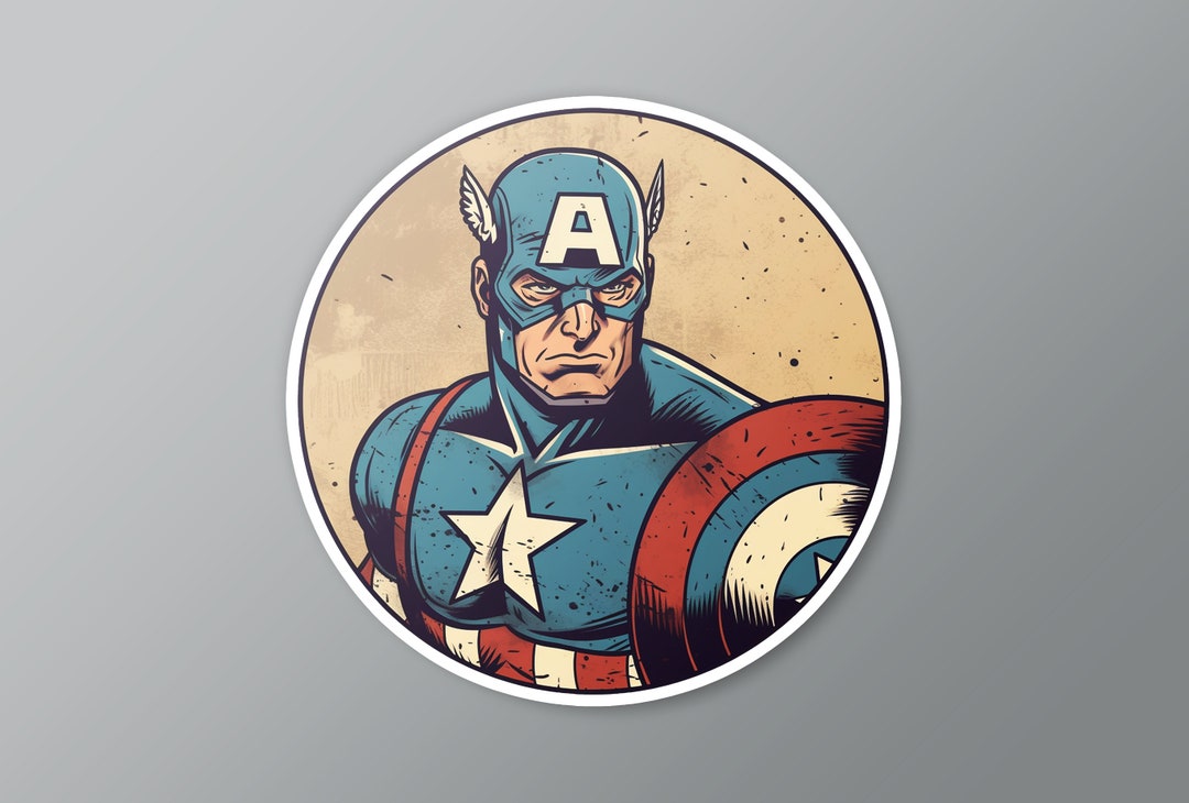 Captain America Sticker | Marvel | Comic Book Hero | Super Hero Sticker ...