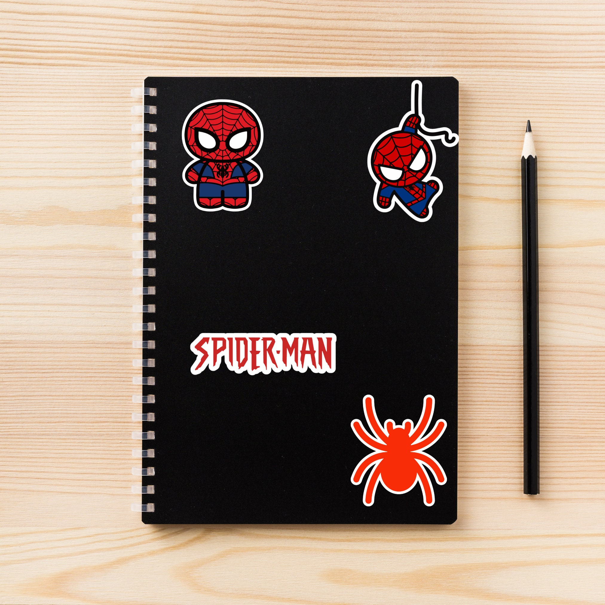 Spider Man Sticker Pack Spider Man Scrapbook Sticker Chibi - Etsy