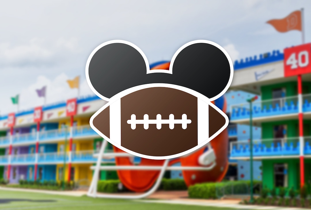 Football Mickey Ear Vinyl Sticker | Disney | Football Sticker | NFL Fan ...