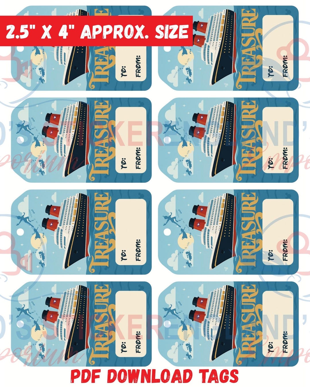 Digital Download Disney Treasure Gift Tag | Fish Extender Gift Tag ...