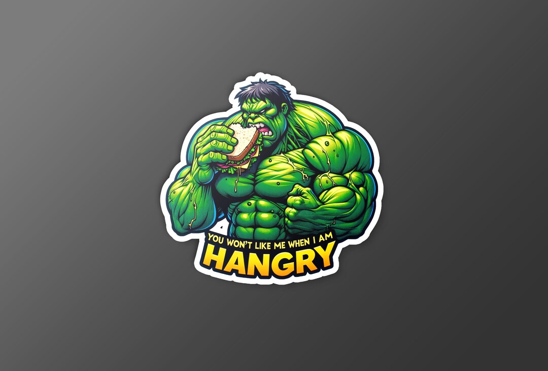 Marvel Incredible Hangry Hulk Sticker Marvel Hulk Super Hero Sticker ...