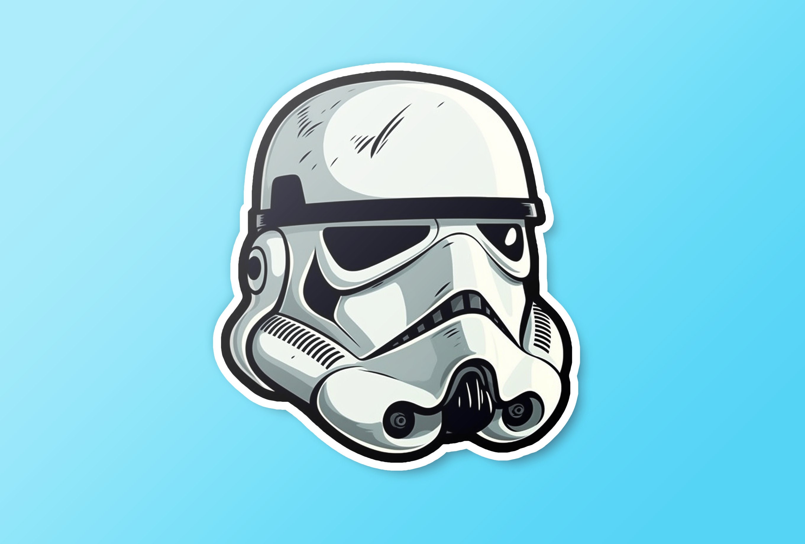 Star Wars Stormtrooper Helmet Sticker Star Wars Sci Fi - Etsy