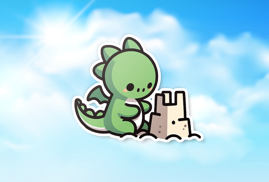 Cute Chibi Dragon Sticker | Dragon Water Bottle Laptop Decal | Dragon ...