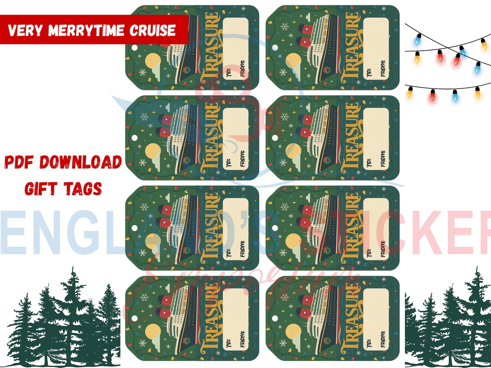 Digital Download Disney Treasure Gift Tag | Fish Extender DCL Treasure ...