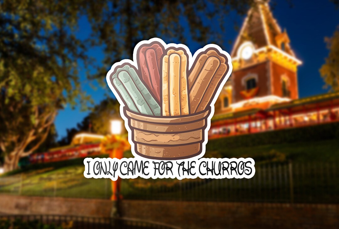 Funny Disney Churro Sticker Water Resistant Disney Decal Disney Food ...