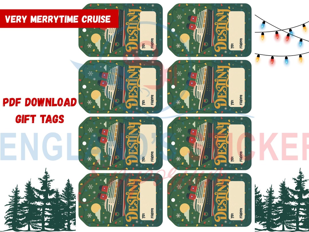 Digital Download Disney Destiny Gift Tag | Fish Extender DCL Destiny ...