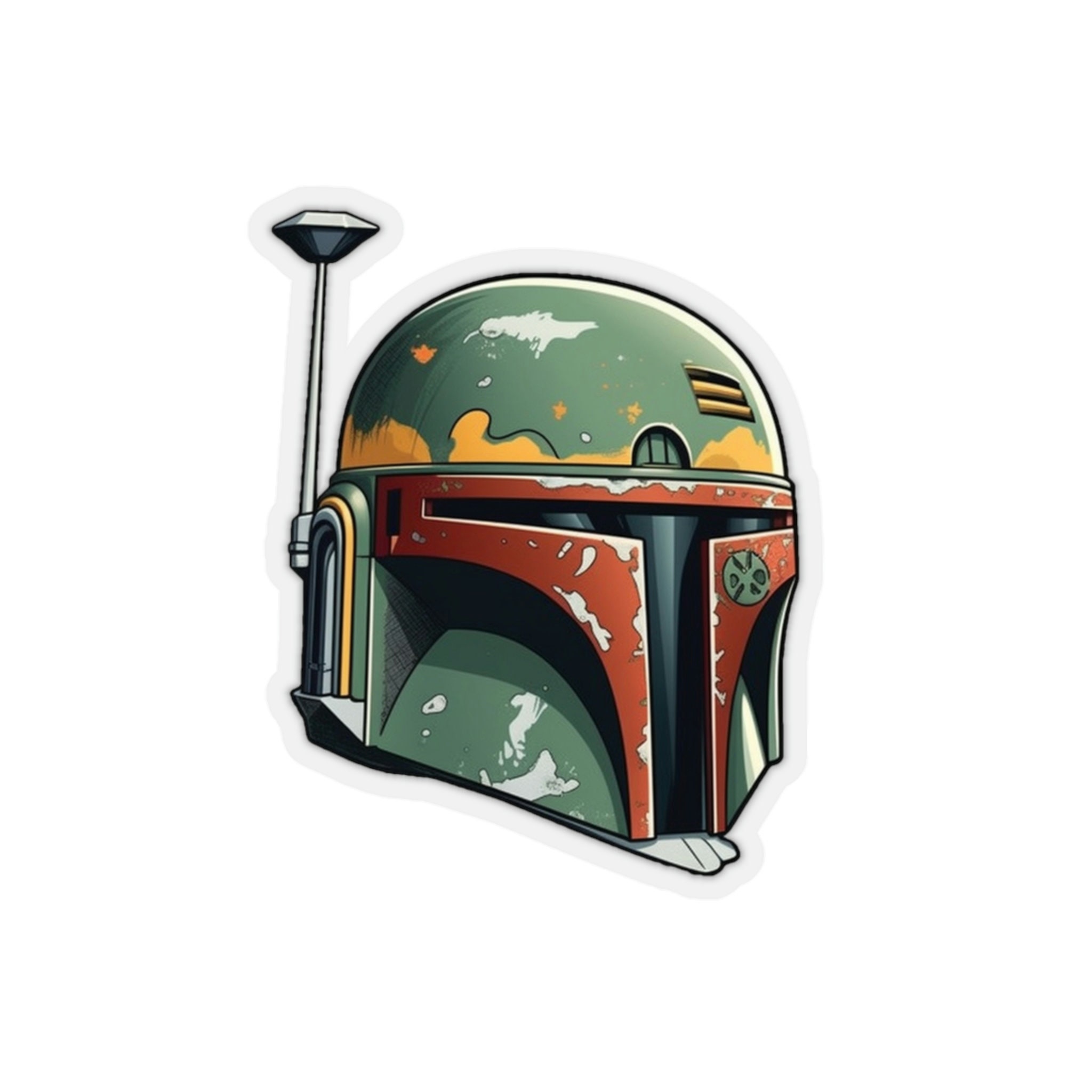 Bounty Hunter mandalorian Helmet Sticker Star Wars Fandom - Etsy