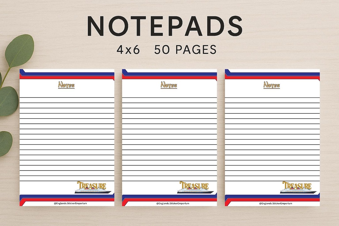 Disney Cruise Treasure Ship Notepad Bundle | DCL Stationery, Pixie ...