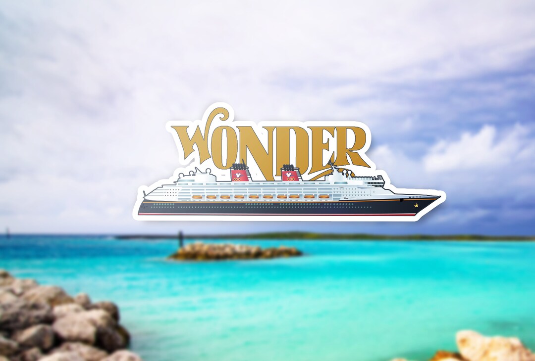 Disney Wonder Cruise Ship Sticker Dcl Stationery Laptop Sticker Water Bottle Decal Disney Cruise