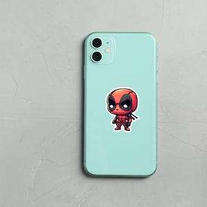 Cute Chibi Deadpool Sticker Marvel Chibi Superhero Sticker Marvel ...