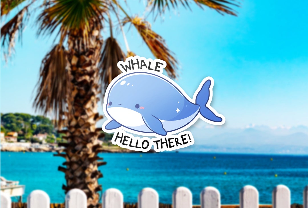 Cute Chibi Whale Vinyl Sticker | Chibi Animal Sticker | Laptop Sticker ...