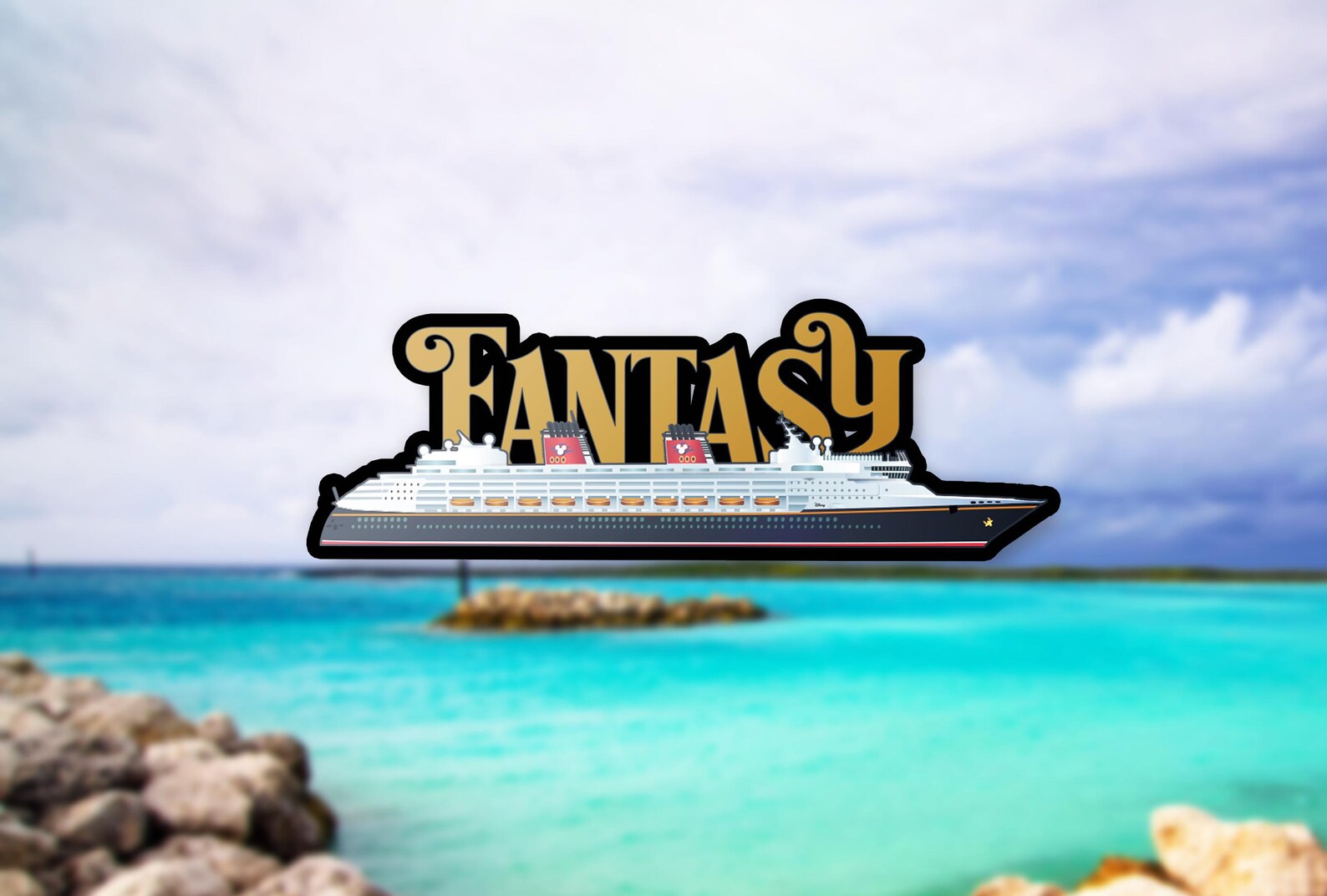 Disney Fantasy Cruise Ship Sticker | DCL Stationery | Laptop Sticker ...