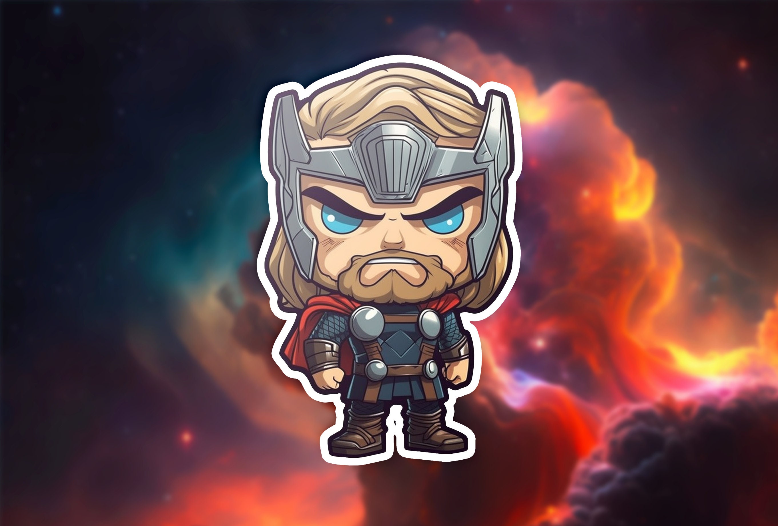 Funny Chibi Thor Sticker Marvel Inspired Laptop Sticker - Etsy