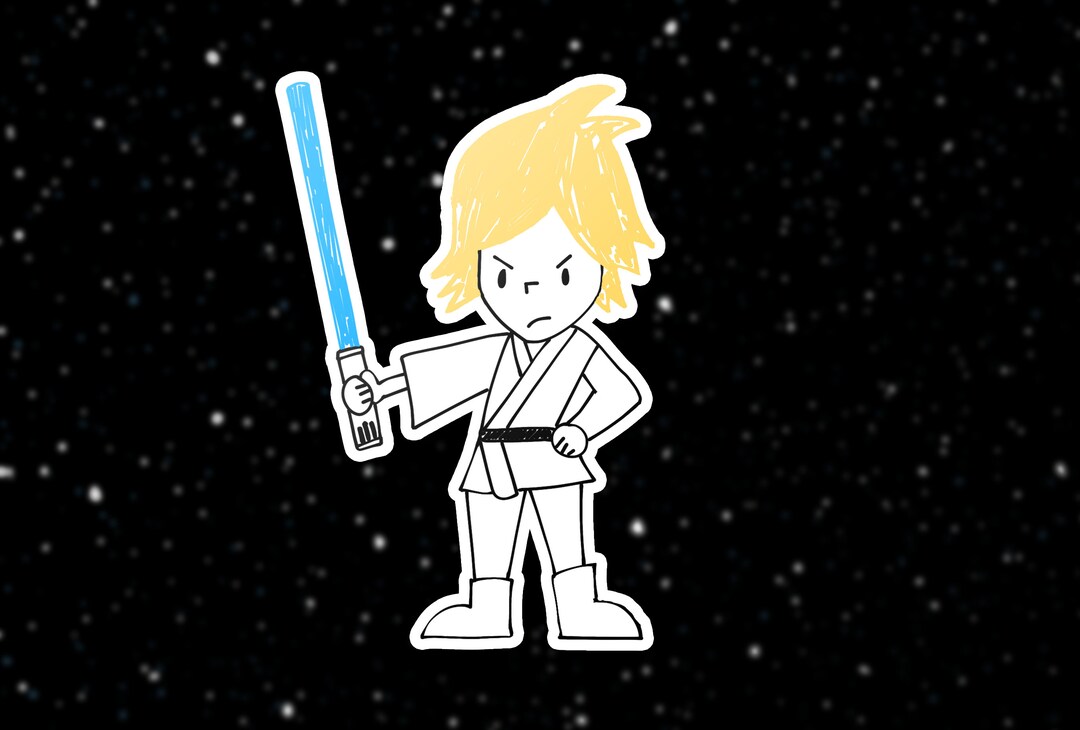 Cute Luke Skywalker Sticker Vinyl Sticker Sci Fi Luke - Etsy