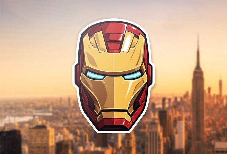 Iron Man Helmet Sticker Marvel Iron Man Sticker Super - Etsy