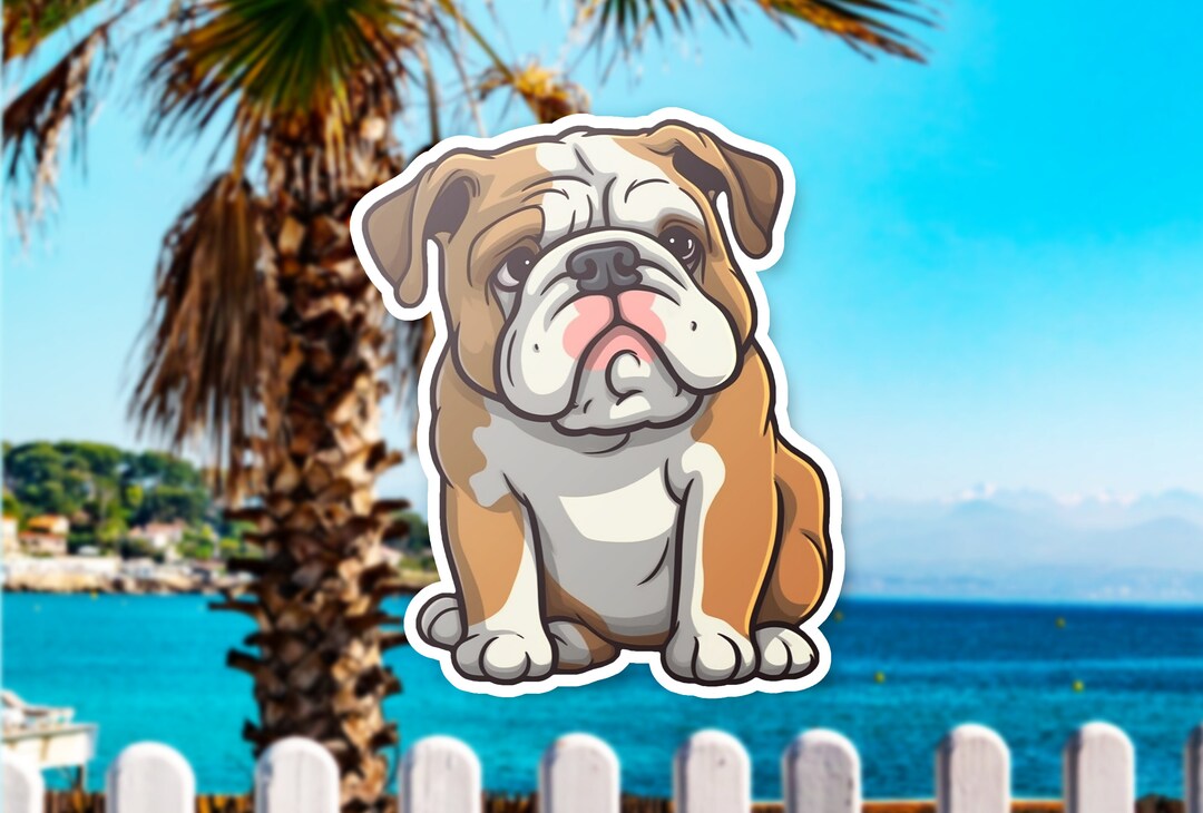 Cute English Bulldog Sticker | Dog Sticker | Pet Accessory | Vinyl ...