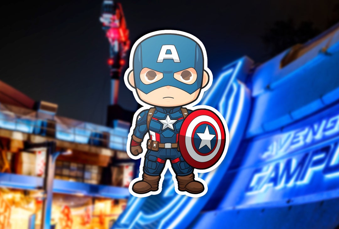 Captain America Vinyl Sticker | Marvel | Funko Art Super Hero Sticker ...