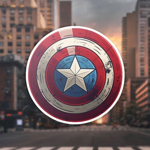 Captain America Shield Sticker | Marvel Super Hero Sticker Decal Gift ...