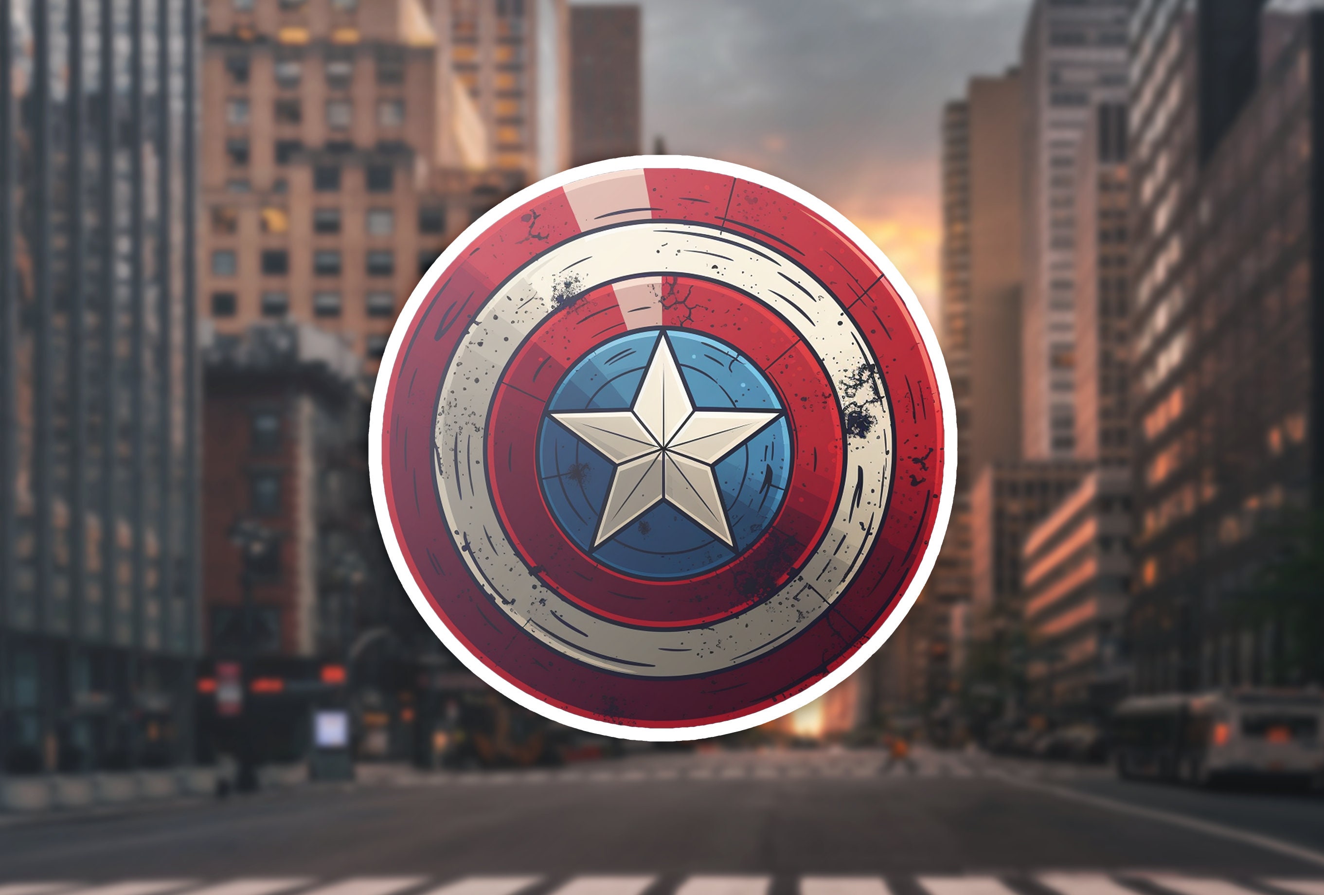 Captain America Shield Sticker | Marvel Super Hero Sticker Decal Gift ...