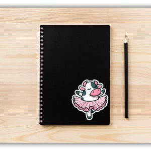 Cute Dancing Cow Ballerina Sticker | Cute Cow Sticker | Pink Ballerina ...