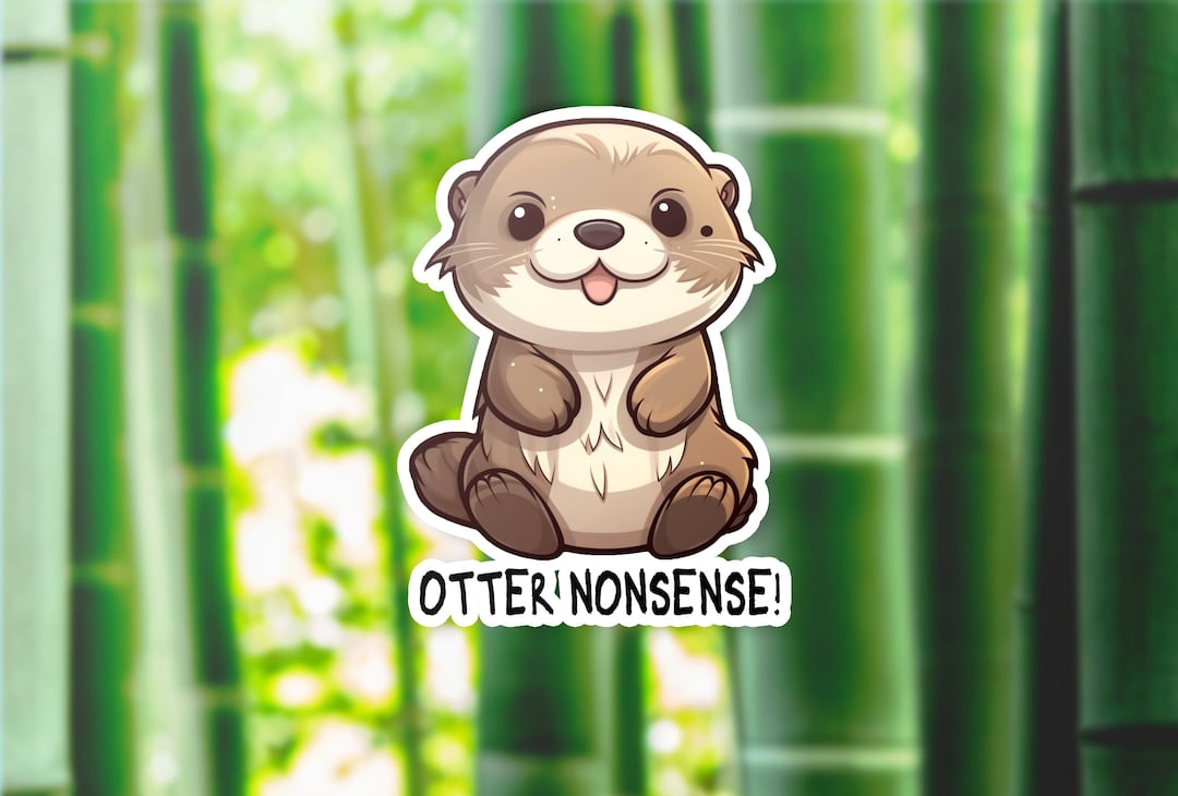Cute Chibi Otter Sticker | Cute Chibi Animal Sticker Decal | Laptop ...