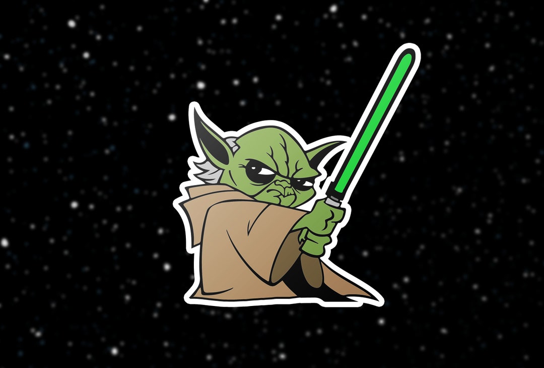 Star Wars Yoda Vinyl Sticker | Jedi Master Sticker | Star Wars Themed ...