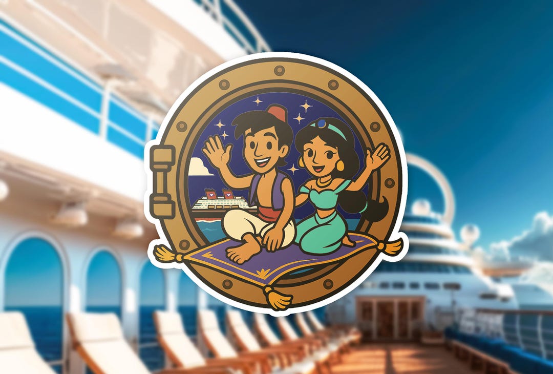 DCL Aladdin and Jasmine Porthole Magnet | Disney Cruise Magnet | Fish ...