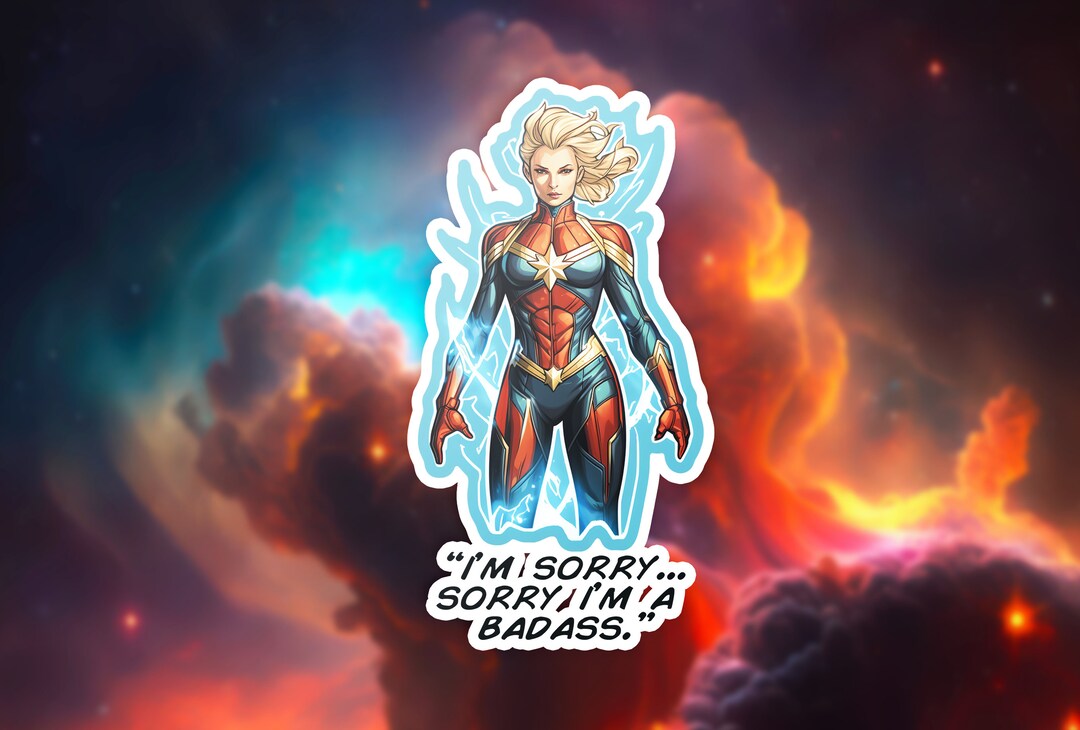 Captain Marvel Sticker | Marvel Super Hero Sticker | Sci Fi Sticker ...