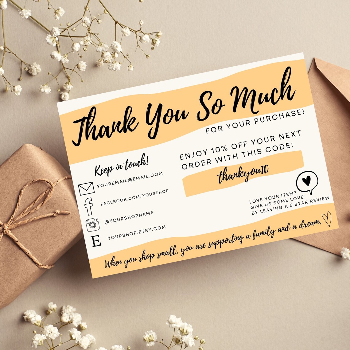 Thank You for Your Purchase Rainbow Printable Editable Template Card ...