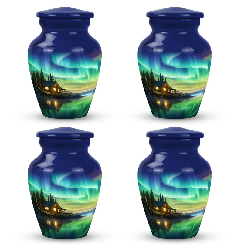 Northern Lights Cremation Urn for Human Ashes, Decorative Memorial ...