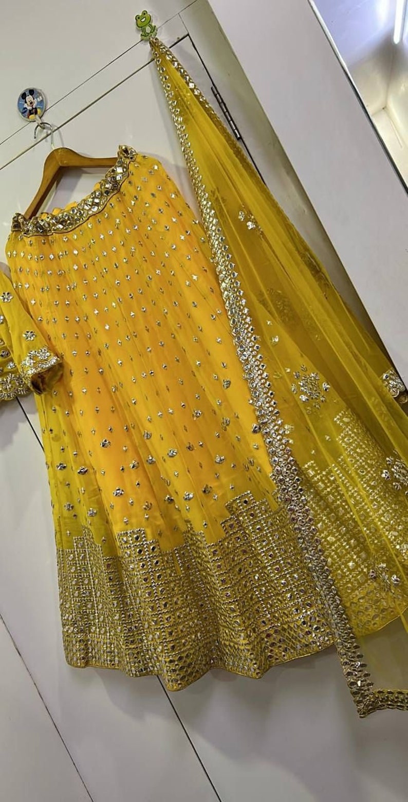 Yellow Haldi Lehenga Choli For Women Indian Designer Wedding Lahanga Choliparty Wear Lengha