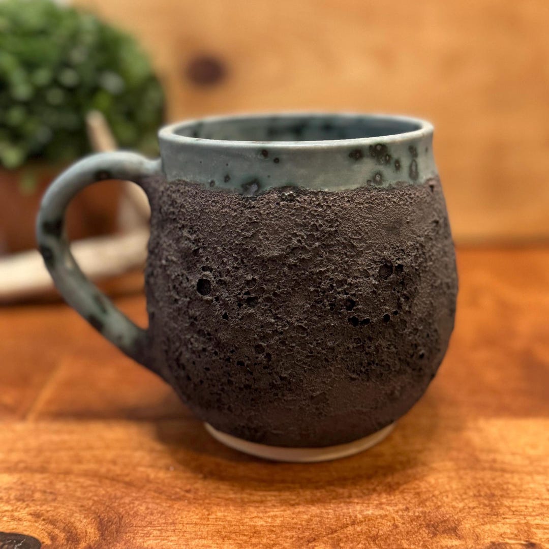 Handmade Ceramic Moon Dark Side Celestial Magma Glaze Coffee Cup - Etsy