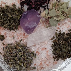 Herbal Bath Satchel | Single Use | Bath Tea | Herbs Flowers Salt ...