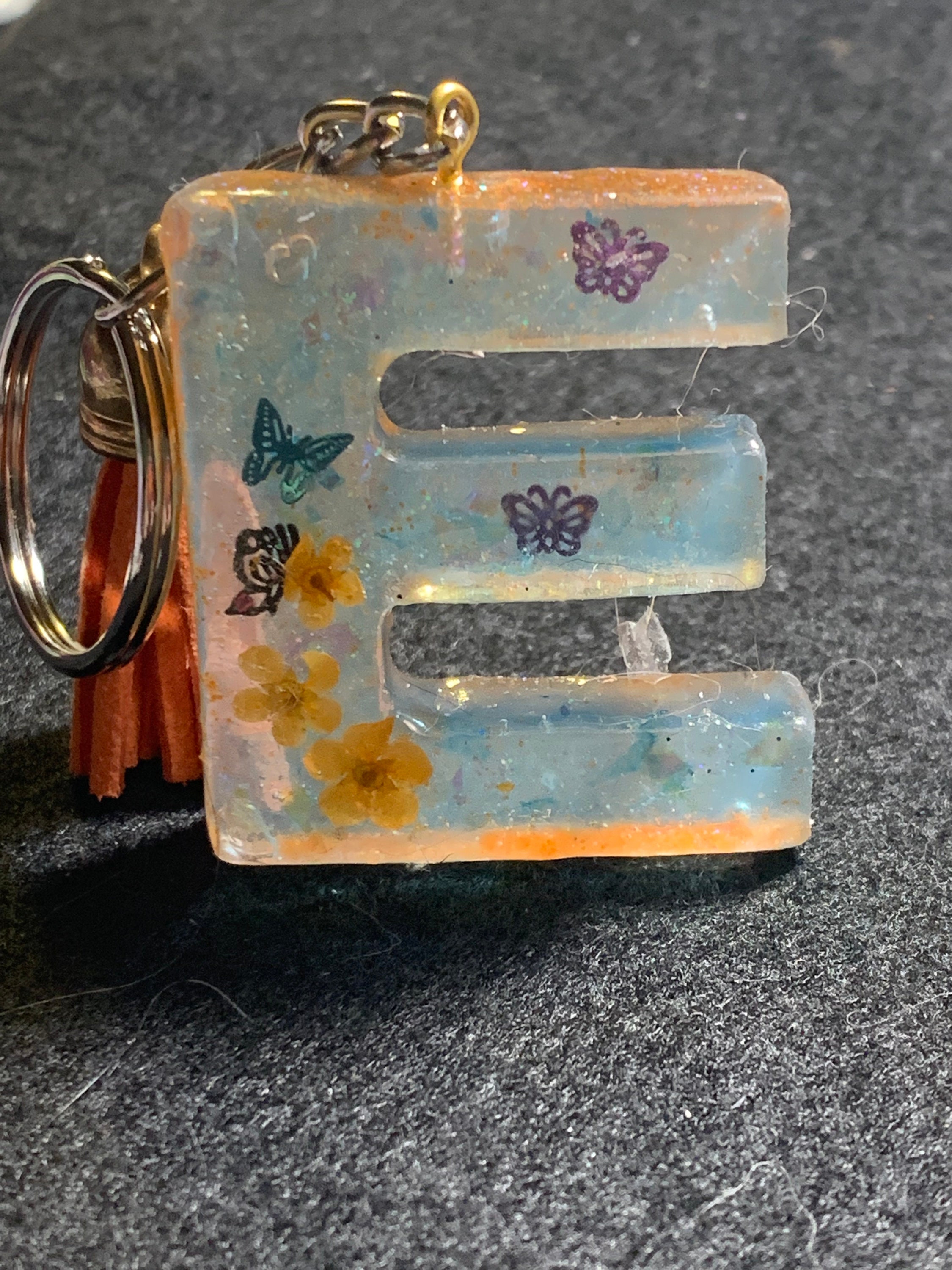 Resin Letter Keychains - Etsy