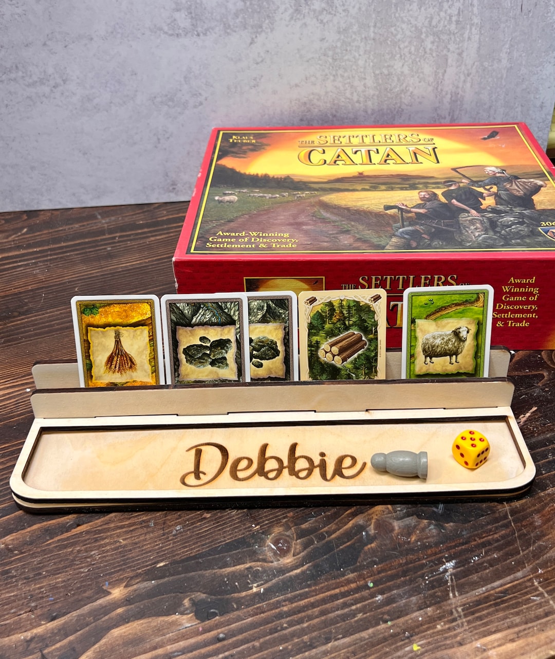 Custom Board Game Card Holder With Tray, Unpainted Tabletop Gaming Card ...