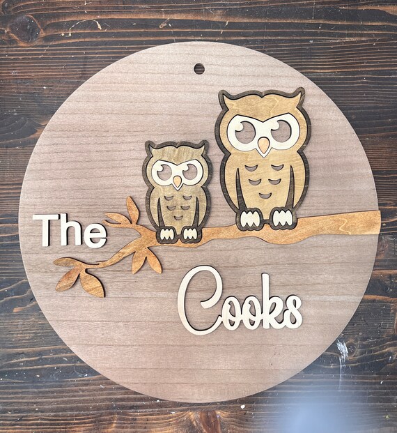 Owl Door Hanger Blank All Seasons Sign Unfinished DIY - Etsy