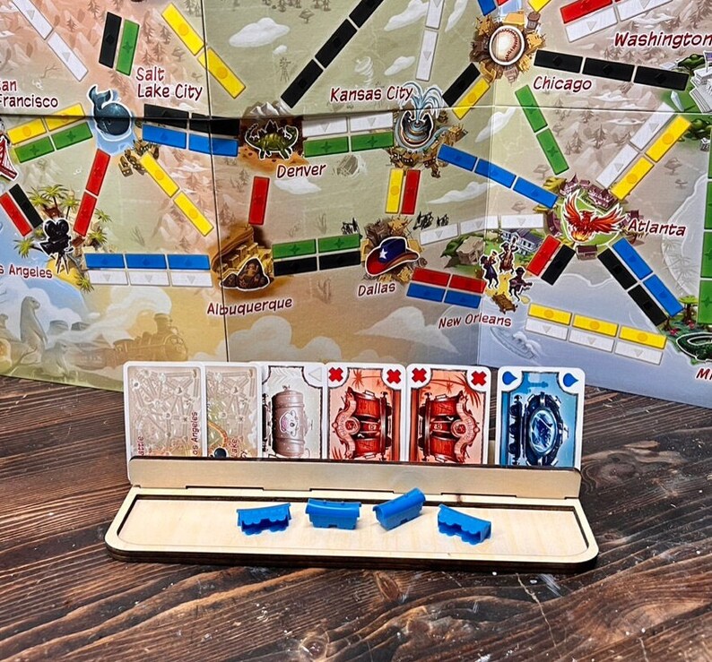 Custom Board Game Card Holder With Tray, Unpainted Tabletop Gaming Card ...