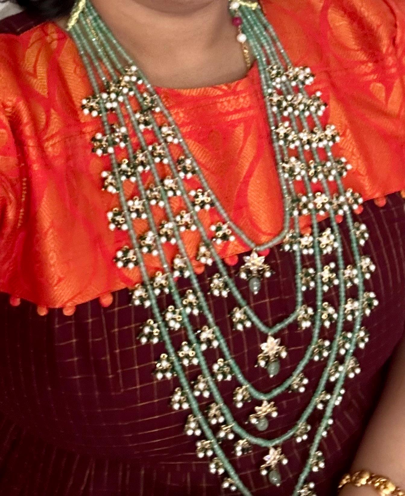 Panchlada | Emerald Haar/ Jadau Haar/ Real Swarovski Stone/ Pakistani ...
