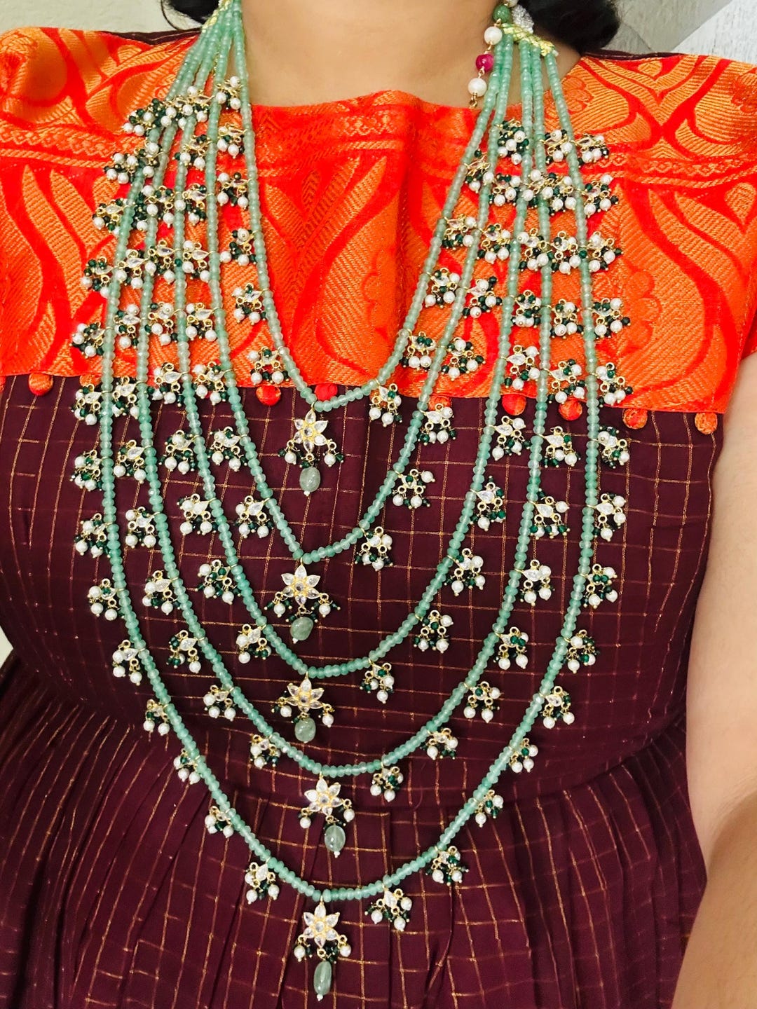 Panchlada | Emerald Haar/ Jadau Haar/ Real Swarovski Stone/ Pakistani ...