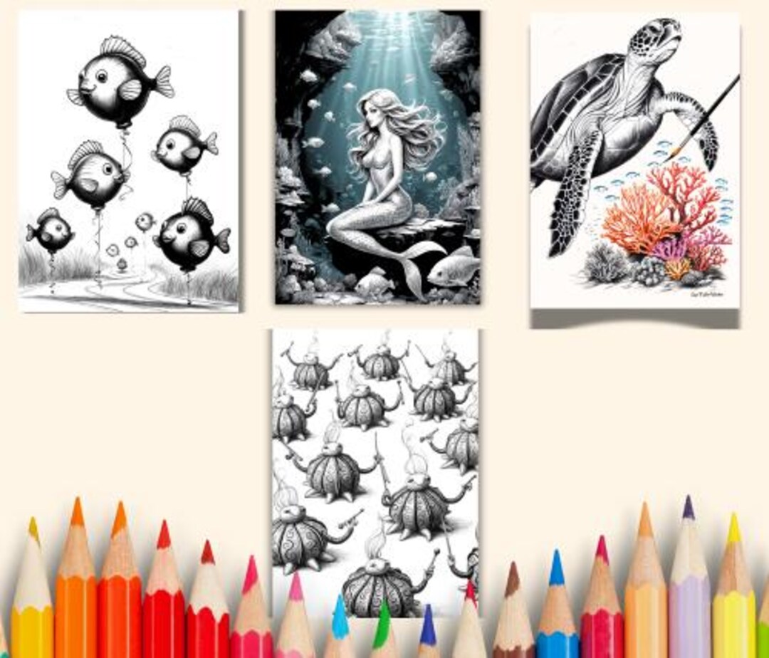 15 Ocean-inspired Coloring Pages Calming Sea-themed Art for Self ...